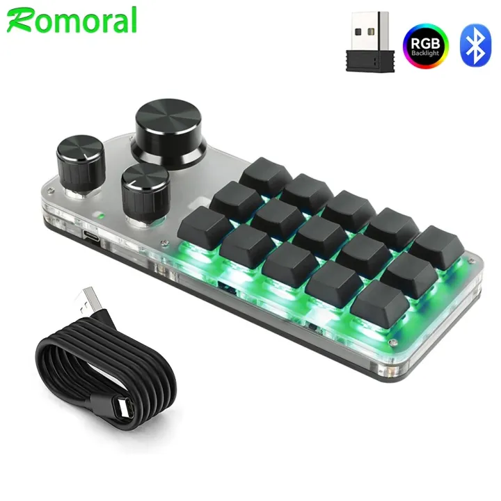 Programming Macro Custom Keyboard 2.4G/Bluetooth/USB 3 Mode RGB ...
