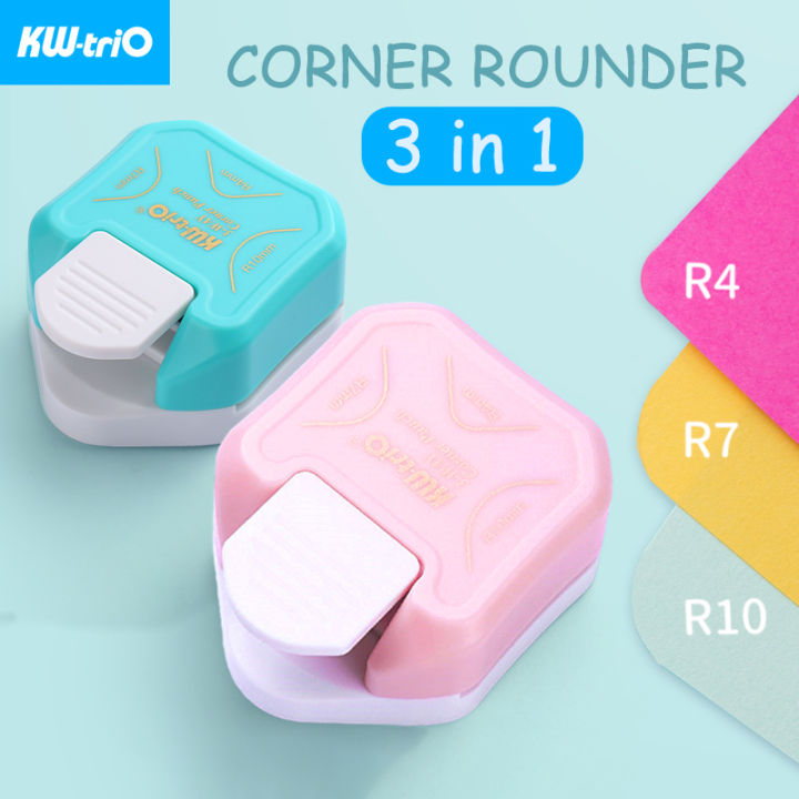 KW-trio 3-in-1 Corner Rounder Punch Photo Cut R4/R7/R10mm Round Corner ...