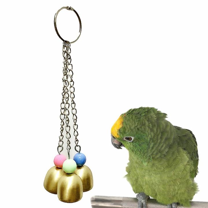 Bird Bells Toy Hanging Cage Bell with Sweet Sound Colorful Wood Beads ...