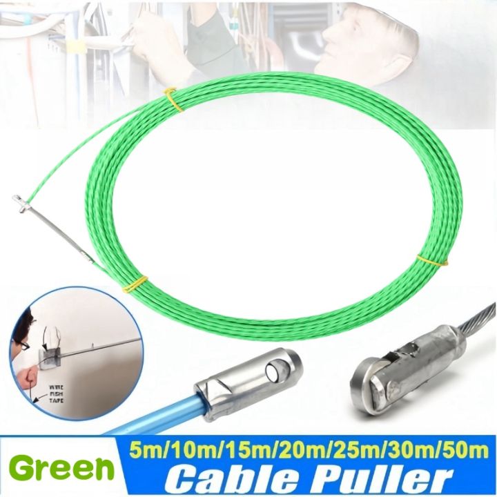 Universal Wire Threading Device 5-30M Spring Rope Pulling Device With Pulley Fish Tape Wire ...