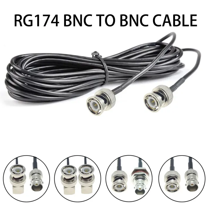RG174 Cable BNC To BNC Male Female Plug Jack Nut Connector Right Angle ...