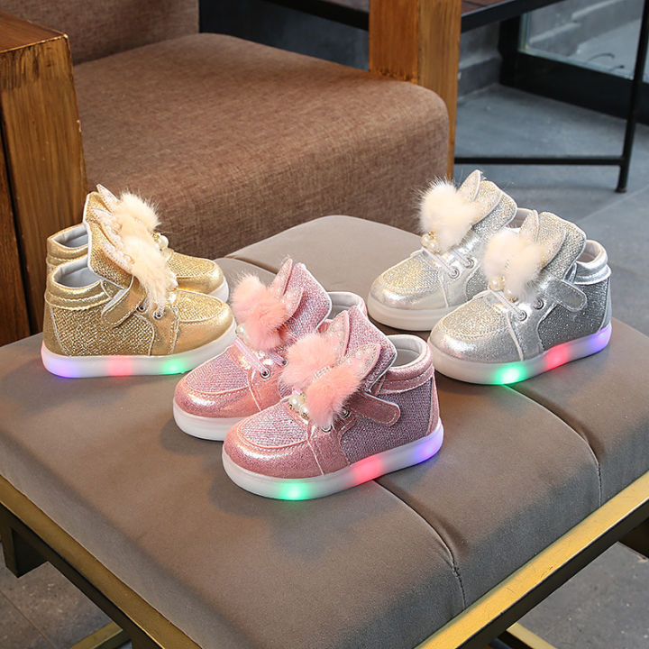 Children's Led Sneakers Girls Glowing Kids Shoes for Girls Luminous ...
