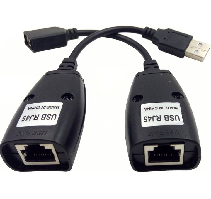 Haokiang USB over RJ45 Cat5/5e/6 Extension Extender Cable RJ45 Adapter ...