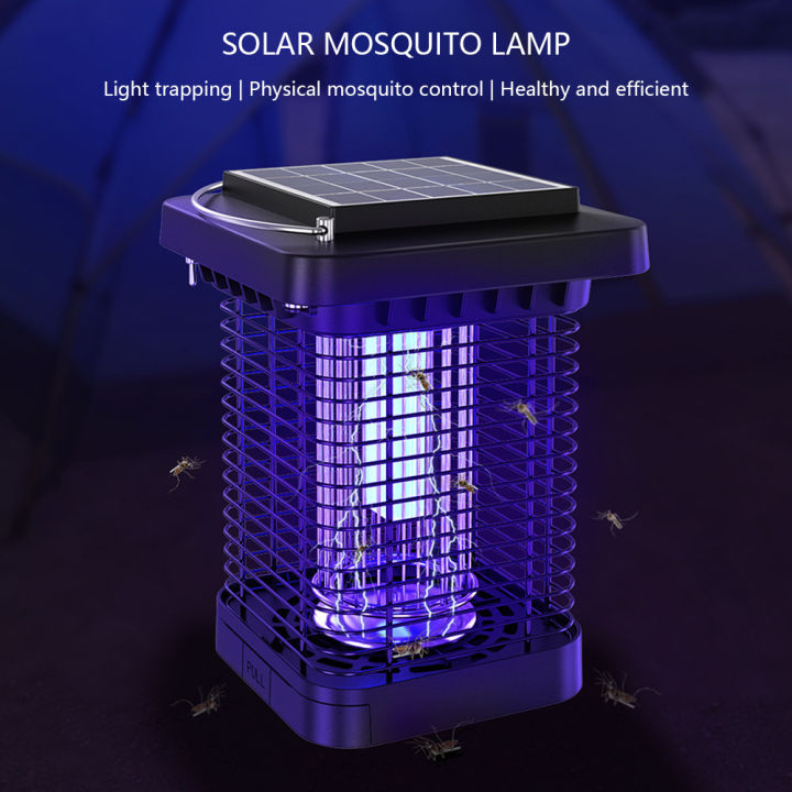 Solar Mosquito Zapper Lamp 1.8w Fly Trap Camping Light Waterproof ...