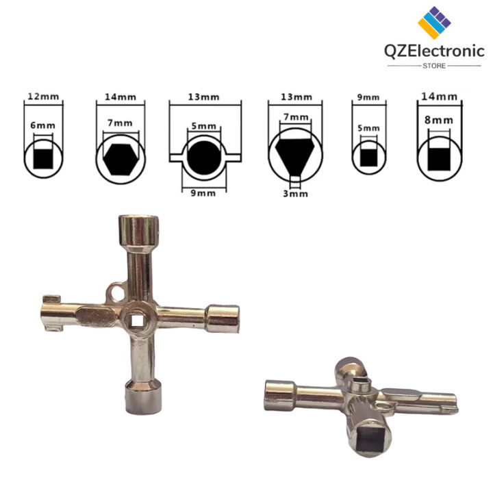 6 Way Universal Cross Triangle Wrench KEY for Train Electrical Elevator ...