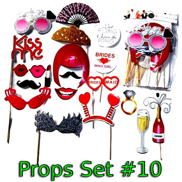 Keyword-Rich: 10 Pcs Wedding Photo Booth Props Set - Stylish Cardboard ...