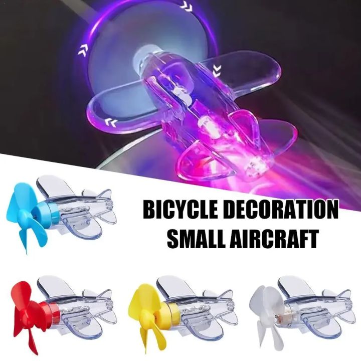 Mini Luminous Airplane Car Ornaments Motorcycle Helmet Wind Powered ...