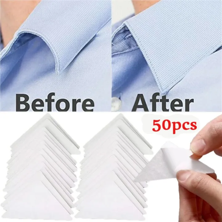 50PCS Self Adhesive Collar Fixed Pads Collar Styling Tape Does Not Warp ...