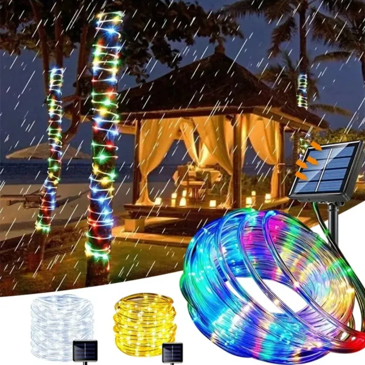 1pc Solar LED String Light 100/200/300 LED Tube Rope String Lights With ...