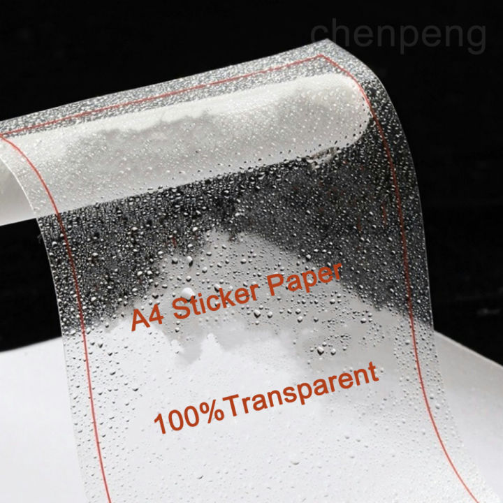 100% Transparent Vinyl Sticker Paper A4 Label Sticker Adhesive Paper ...