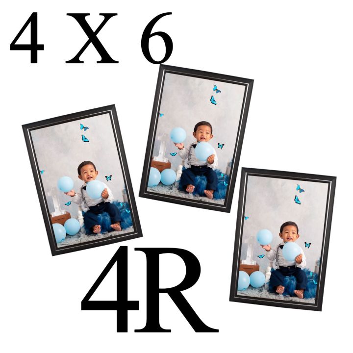 4 x 6 size 4R black frame with silver line.with 4R size photo Daraz.lk