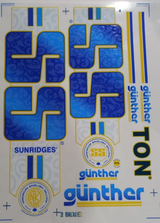 New 3D 2024 SS Blue And Red Gunther Edition Cricket Bat Sticker ...