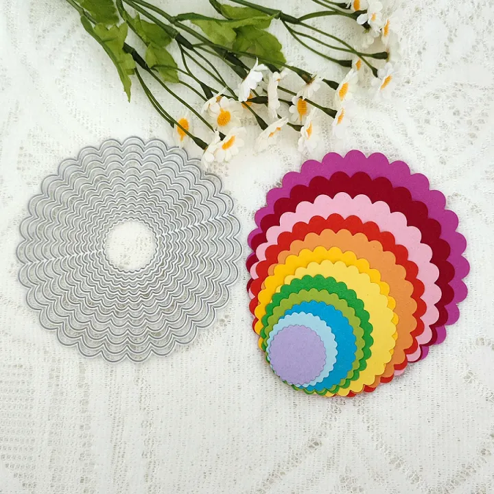 Scallop Circle Rectangular Border Lace Frame Tag Metal Steel Cutting ...