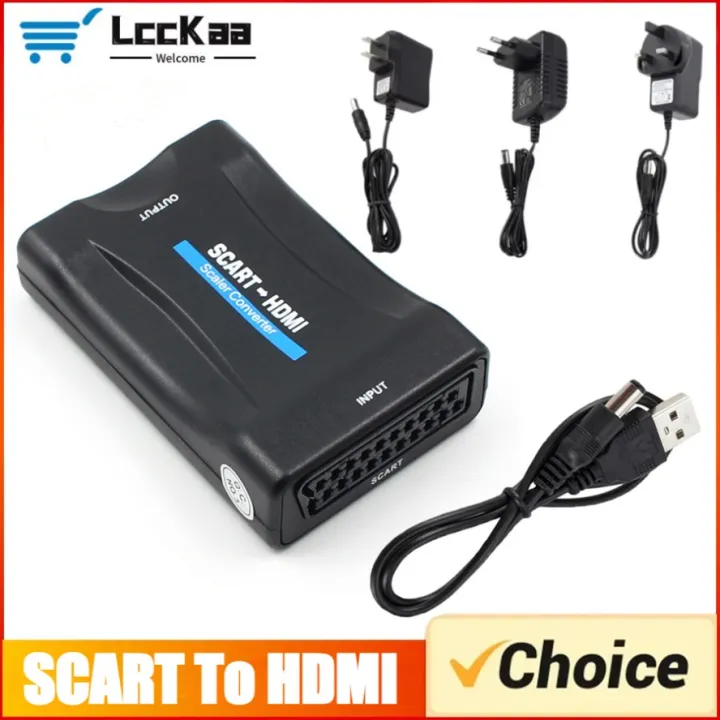 SCART To HDMI-compatible 1080P Video Audio Upscale Converter Adapter ...