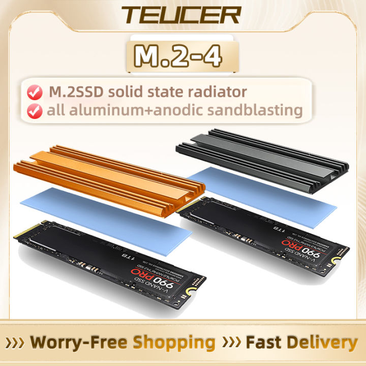 TEUCER M.2 2280 NVMe SSD Aluminum Heatsink Radiator with Thermal Pad ...
