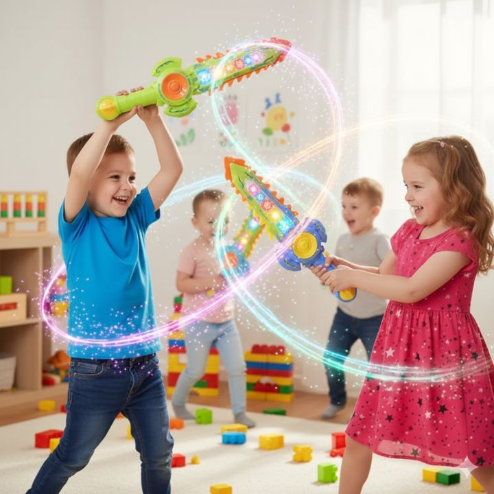 Electric Gear ⚙️ Colorful Space Sword Toy with LED Lights & Sound ...