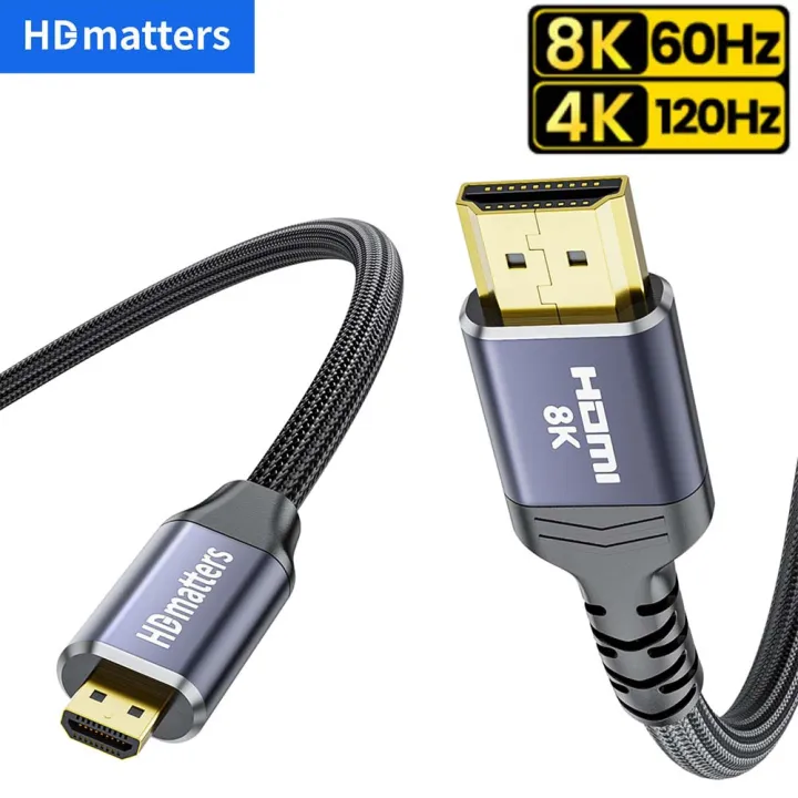 8K Micro HDMI Cable HDMI 2.1 Micro HDMI to HDMI Cable HDR Earc Bi ...