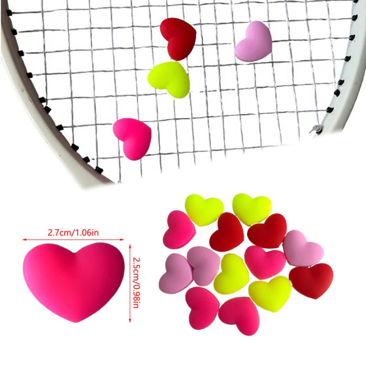 Cute Heart-Shaped Silicone Shock Absorber, Tennis Racket Vibration ...