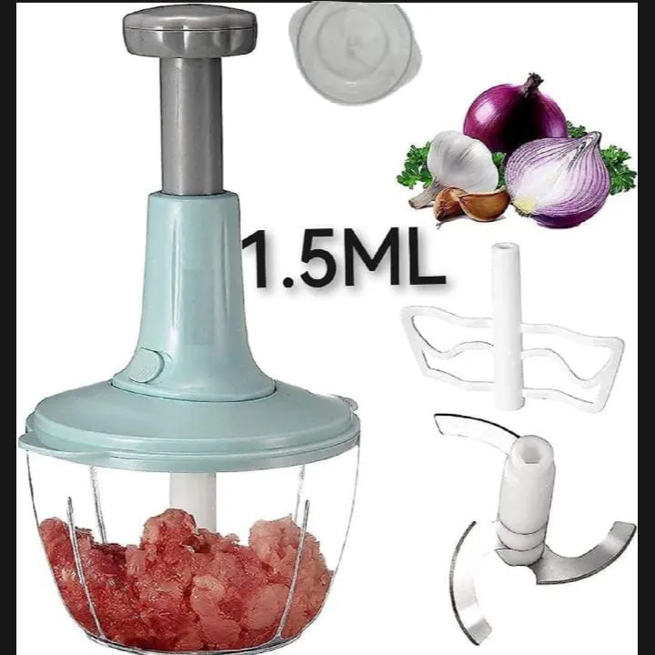 Manual Hand Operated 2000 ml Chopper Pump Action with 4 Blades Food ...