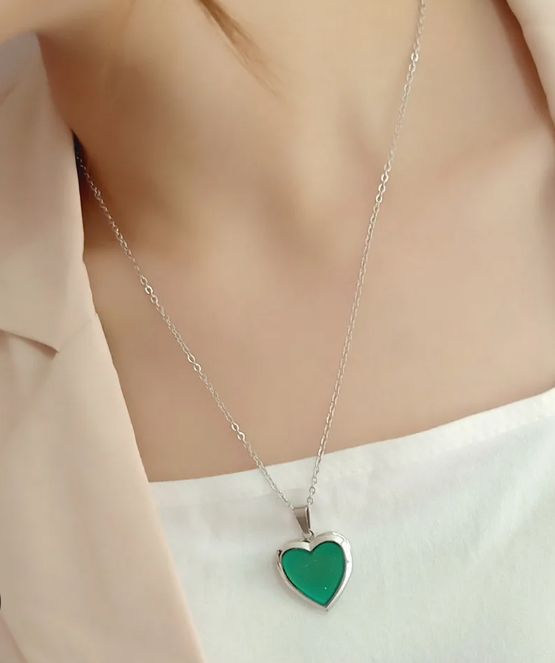 Silver Red Heart Necklace/ Locket - Top Fashion High Quality Open Pic ...