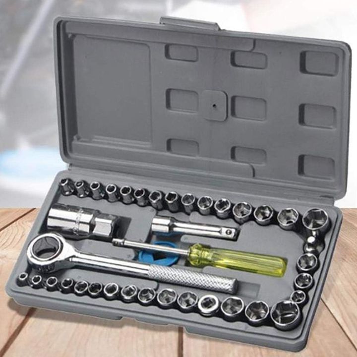 ORIGINAL Aiwa 40 Piece Toolkit Tool kit Combination Socket Ratchet ...