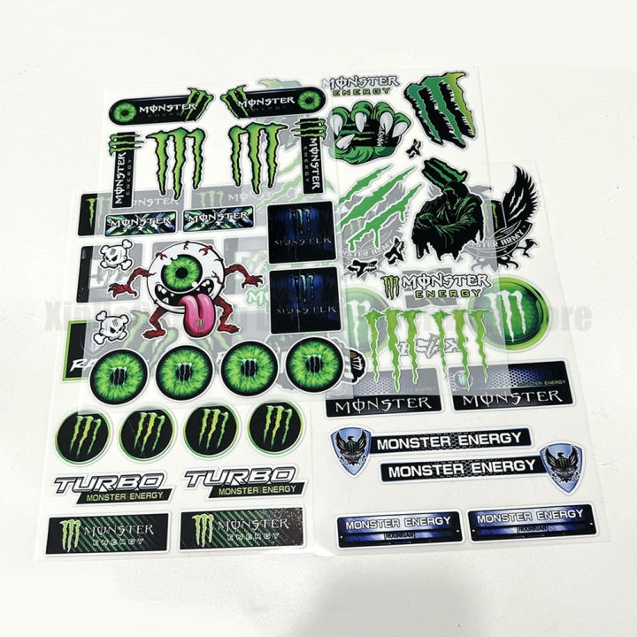 Monster Energy Reflective Stickers Racing Sponsor Motorcycle ...