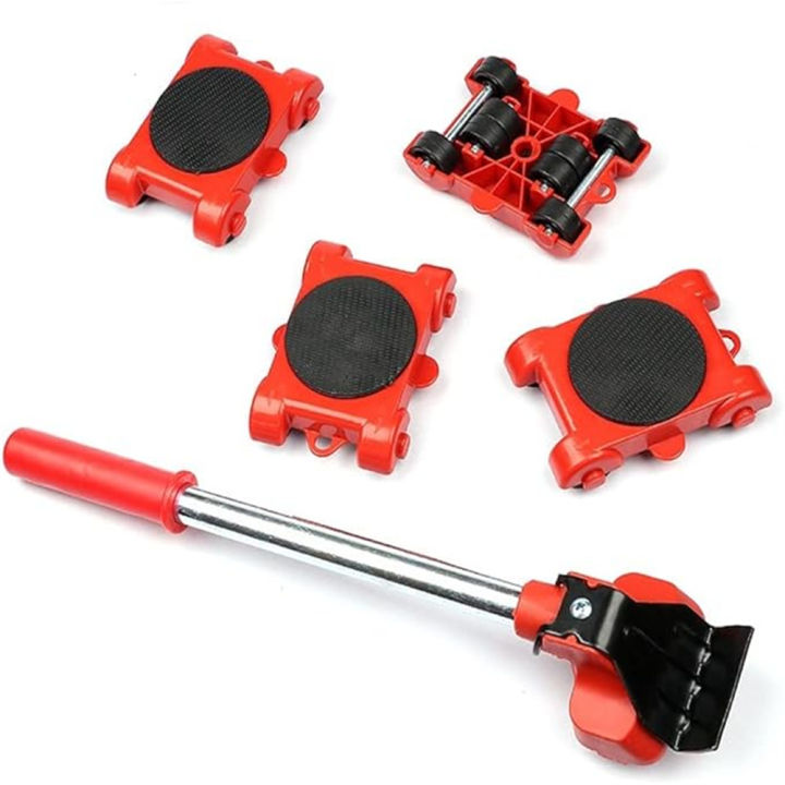 5pcs/set Heavy Duty Furniture Wheels Lifter Mover Roller Wheel Bar ...
