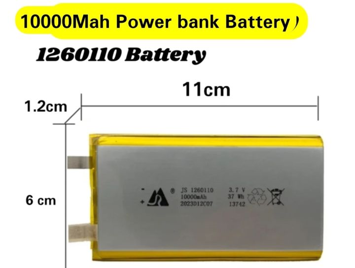 3.7v 10000mah Li-ion Battery Rechargeable Battery | Shop.com.mm