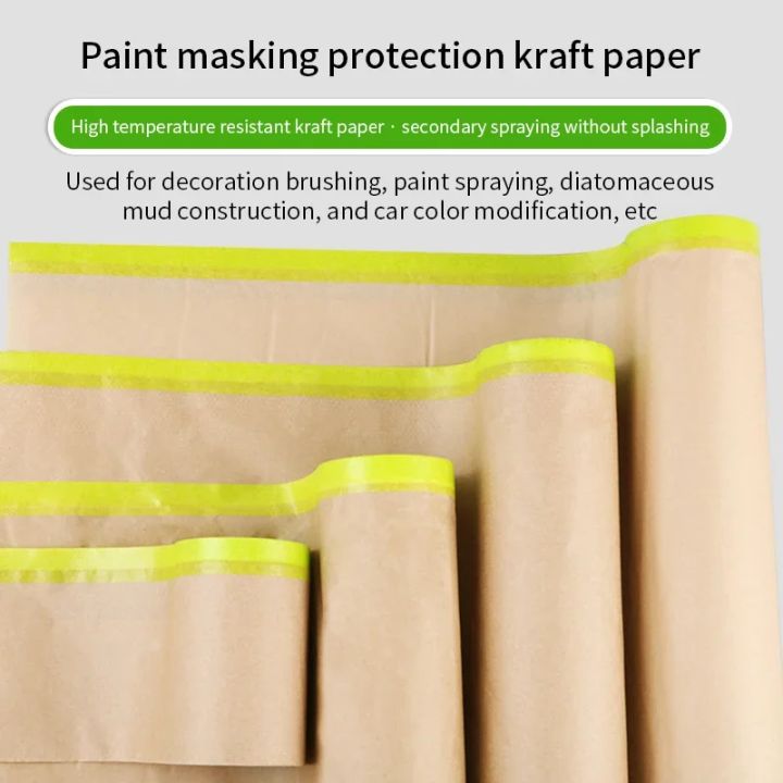 1 Roll Wall Treatment Pre Taped Masking Paper Covering For Painting ...
