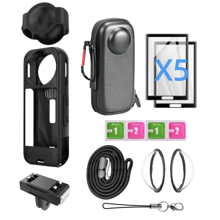 For Insta 360 X5 Camera Accessory Kit Lens Guard/Silicone Protective ...