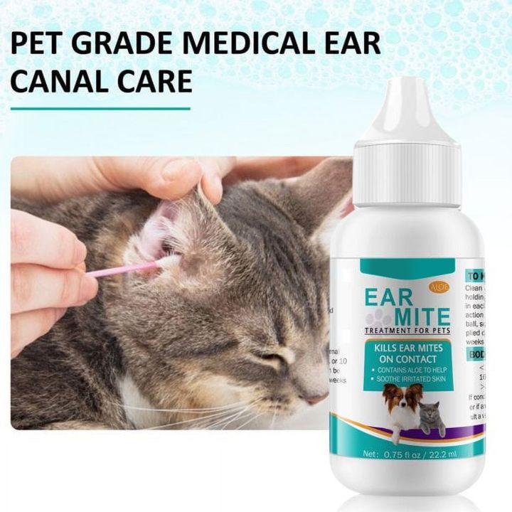 Dog Ear Cleaner,Dogs Ear Mite Cleaning Oil,Softens The Ear Canal Mites ...