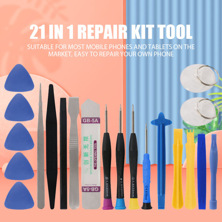 21 in 1 Mobile Phone Repair Tools Kit Opening Screwdriver Set Plier ...