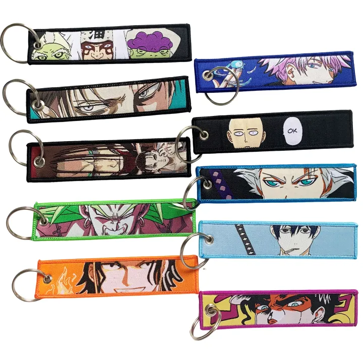 Anime Embroidery Jet Key Tag Comic Key chain Key Fobs Cartoon Keychains ...