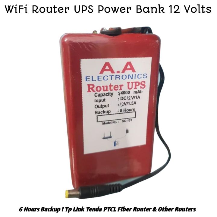 WiFi Router UPS Power Bank 12 Volts 1A /1.5A ! 6 Hours Backup ! Tp Link ...