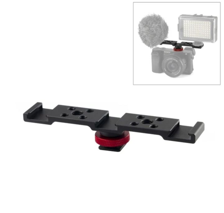 PULUZ Three-head Camera Cold Shoe Bracket Mount with 1/4 & 3/8 inch ...