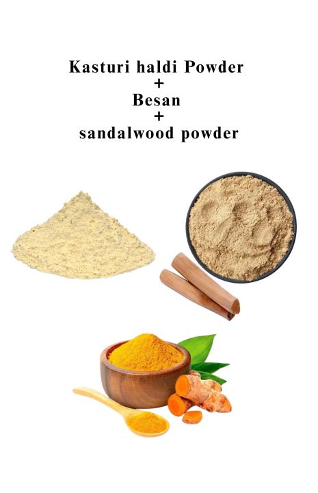 Kasturi Haldi + Besan + Sandalwood Powder Combo (100g Each) – Herbal ...
