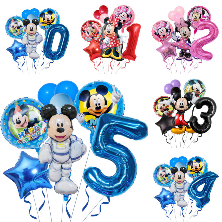 10Pcs Mickey Foil Balloons Set Minnie Mouse Balloon Birthday Party ...
