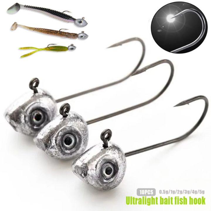 Lead Head Hook with Fish Eye 0.5g/1g/2g/3g/4g/5g Grouper Game Wobbler ...