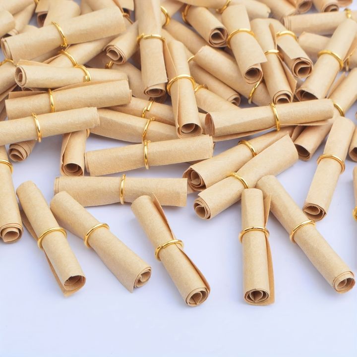 50pcs Writable Vintage Paper Scrolls,Mini Lucky Wishing Message Paper ...