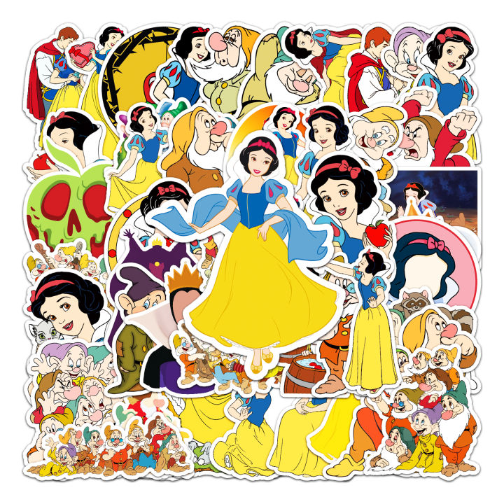 50 Piece Snow White Stickers Waterproof DIY For Phones Laptop Car ...