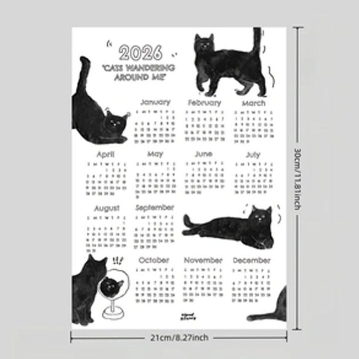 Cat 2026 Calendar Plan Label - Monthly Plan, English Text, Office Home ...