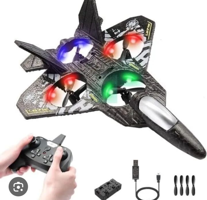 Remote Control Fighter Jet Toy | 2.4GHz RC Airplane with LED Lights ...