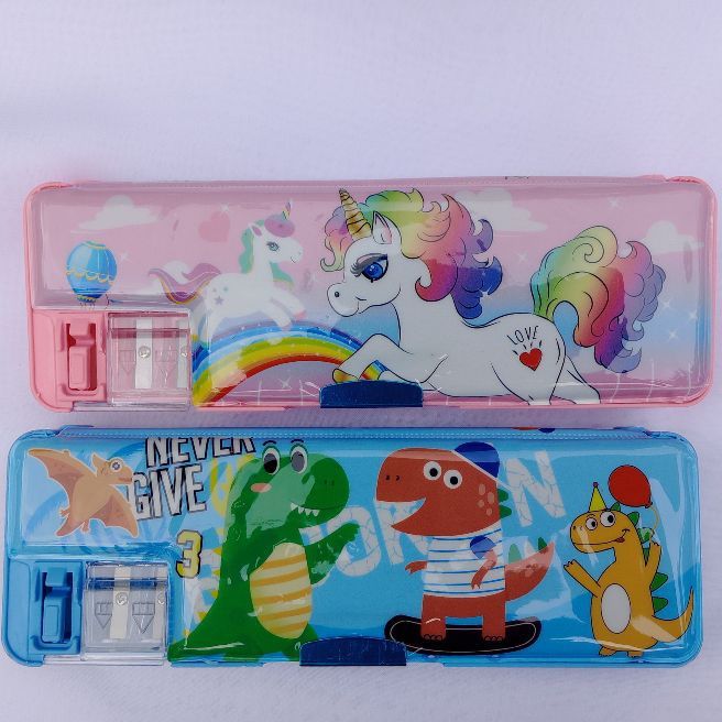 Magnetic Pencil Box with dual sharpner for school girls and boys ...