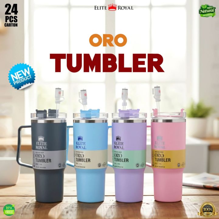 40oz Stainless Steel Insulated Tumbler – 1200ML with Handle, Leakproof ...