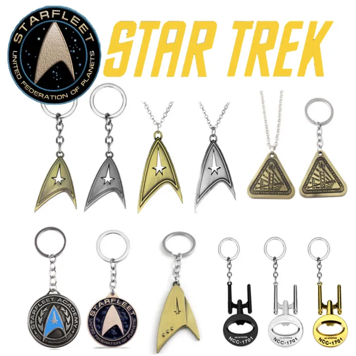 Movie Star Trek Metal Logo Keychain Necklace Admiral Command Division ...