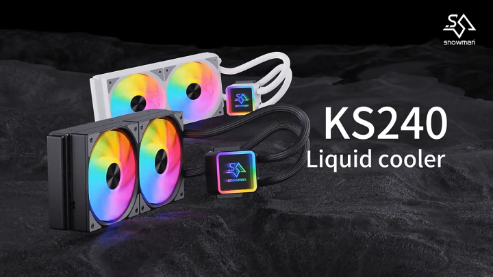 Snowman ARGB 240 mm Liquid CPU Cooler – Dual 120 mm ARGB PWM Fans ...