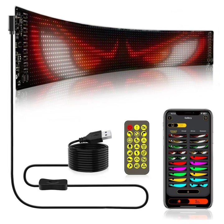 LED Matrix Pixel Panel Display Screen Flexible RGB Car Pattern Graffiti ...