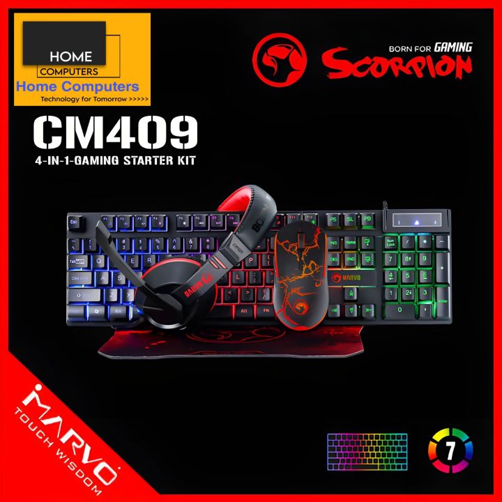 Marvo Scorpion CM409 4 IN 1 Advanced Gaming Combo, Gaming Starter Kit ...