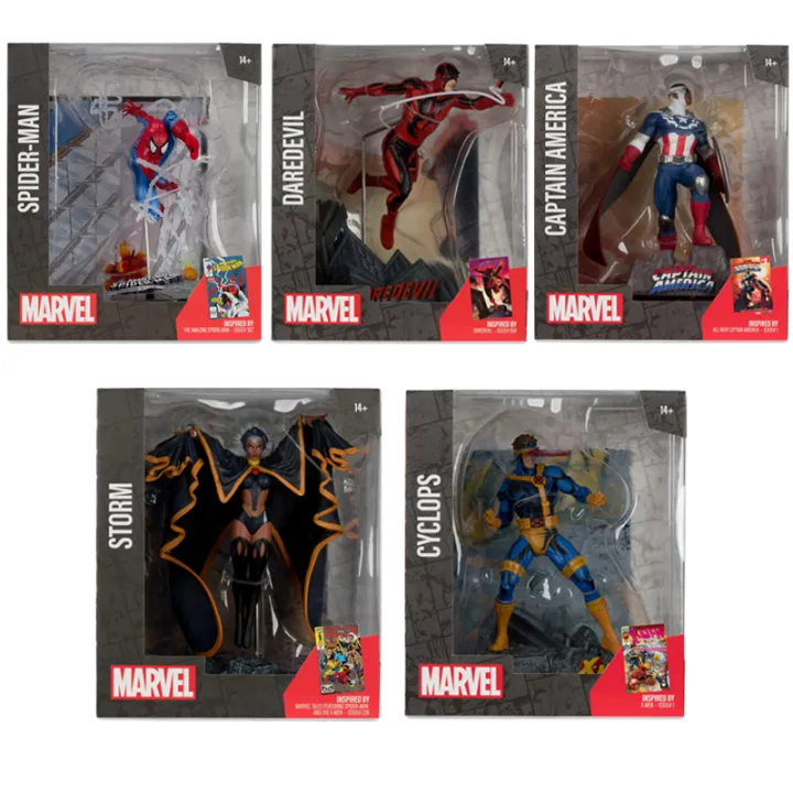 McFarlane Toys Marvel Spider-Man/Cyclops/Daredevil/Storm/Captain ...