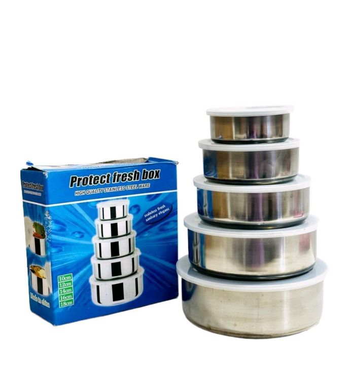 5 pieces protect fresh box Set stainless steel High quality | Daraz.lk
